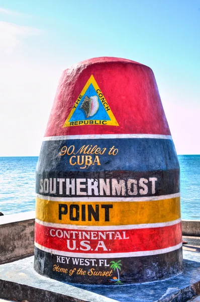 Key West, Usa: the Southernmost Point Buoy, an anchored concrete buoy ...