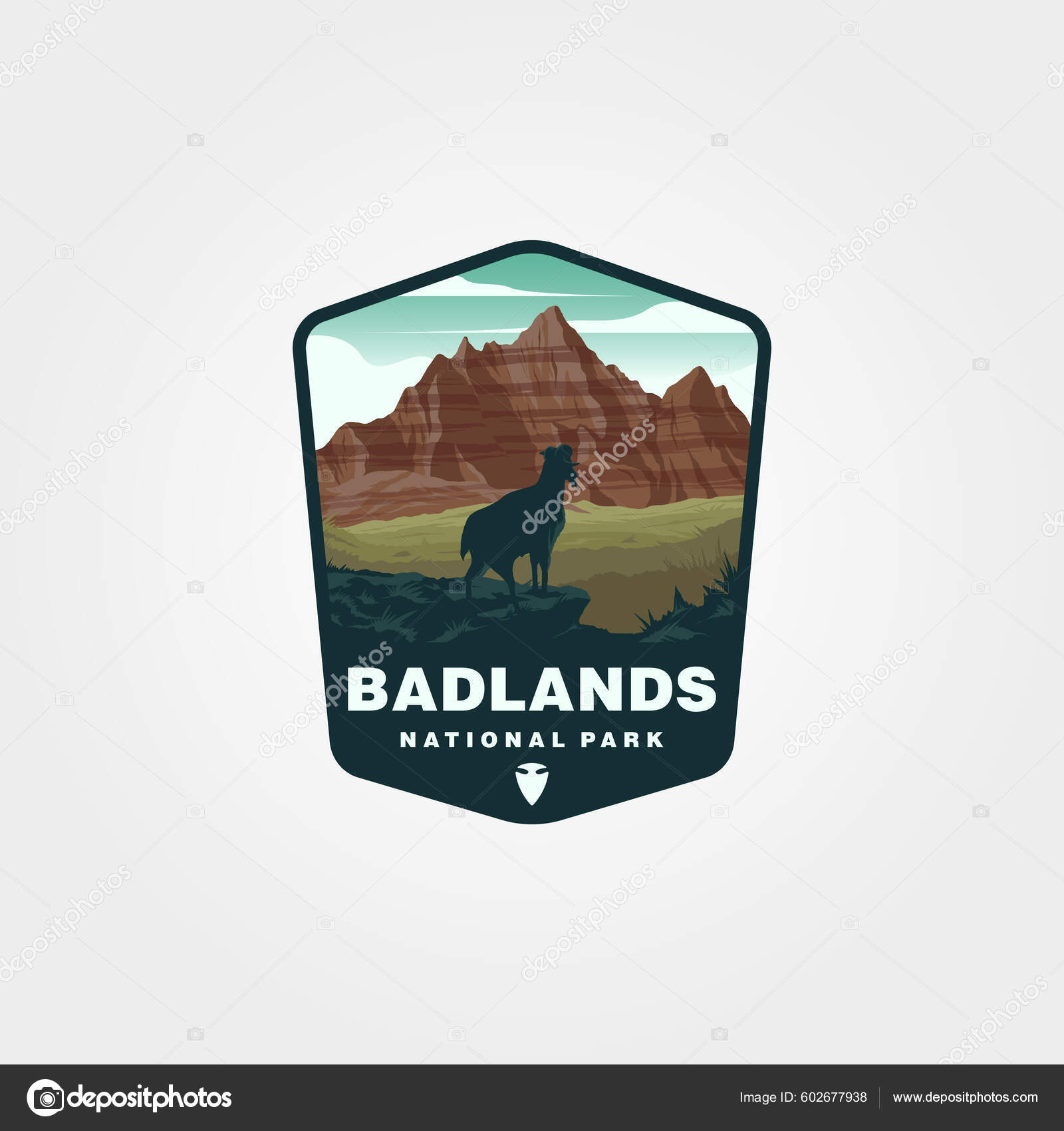 Badlands National Park Logo Vintage Vector Symbol Illustration Design ...