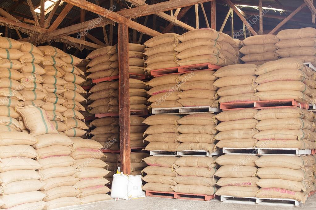 Sacks of rice in the warehouse Stock Photo by ©Naypong 33524847