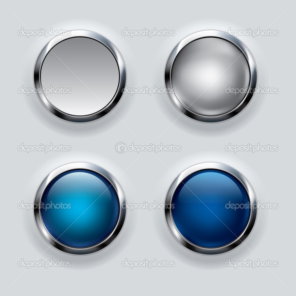 Silver button set on gray background Stock Vector Image by ©kaisorn4 ...