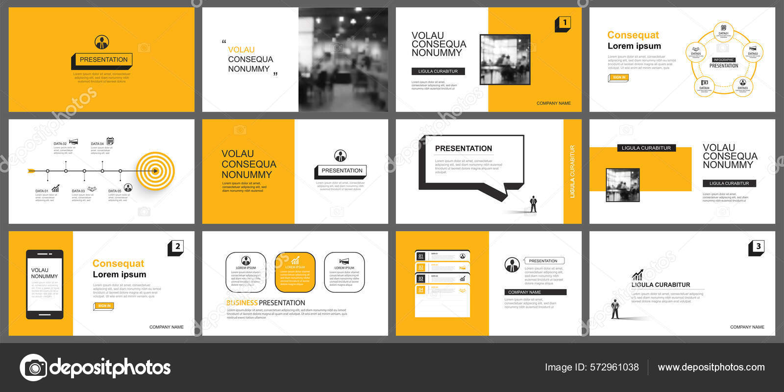 Presentation Slide Layout Background Design Yellow Pastel Leaves Flower ...