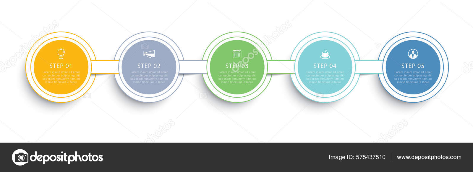 Infographics Circle Timeline Number Thin Line Data Template Vector ...