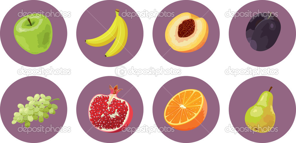 Conjunto de iconos de fruta 1 Vector de stock por ©nornaurd 27155749