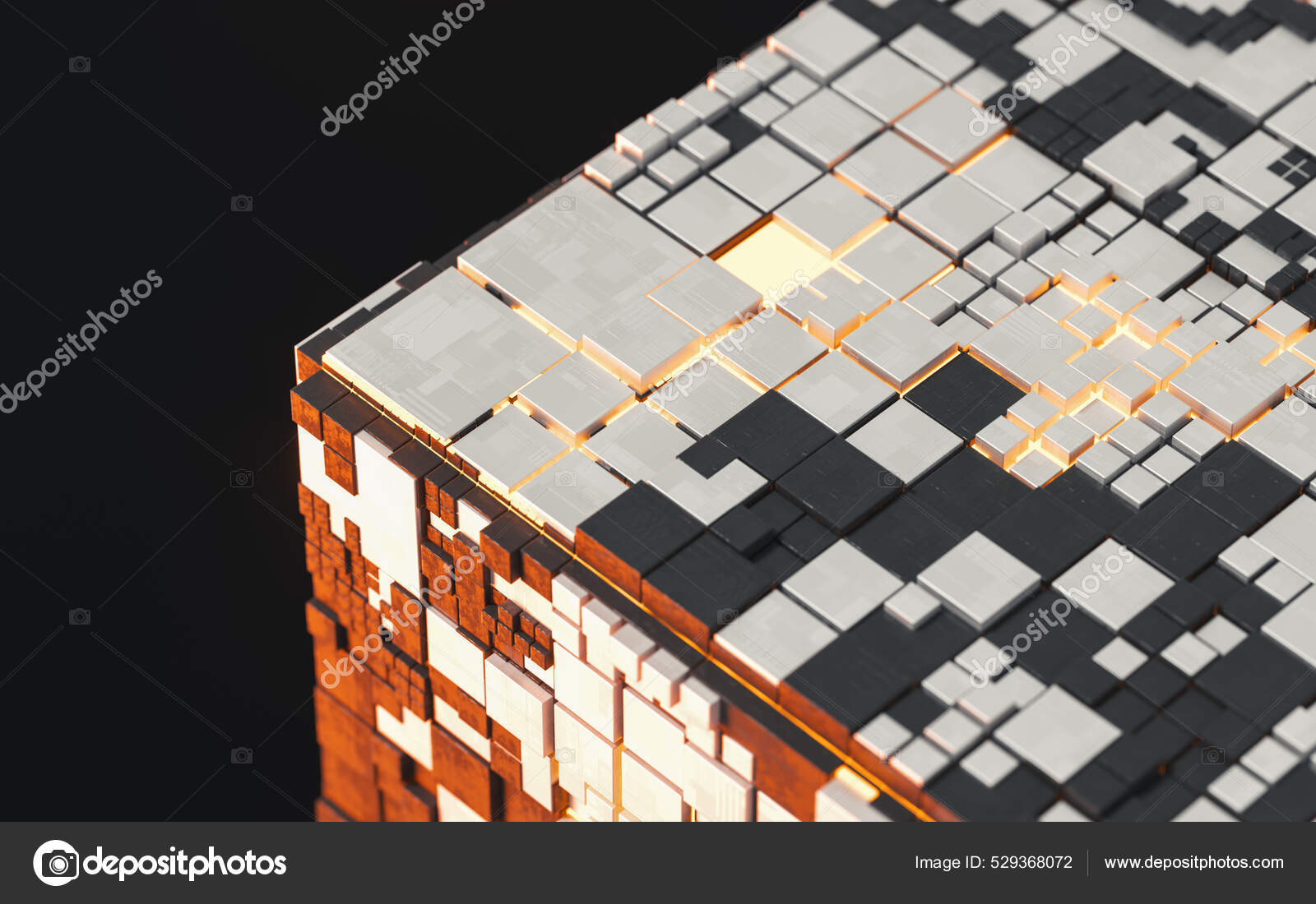 Cubes Materials Circuits Structure Rendering Computer Digital Drawing ...
