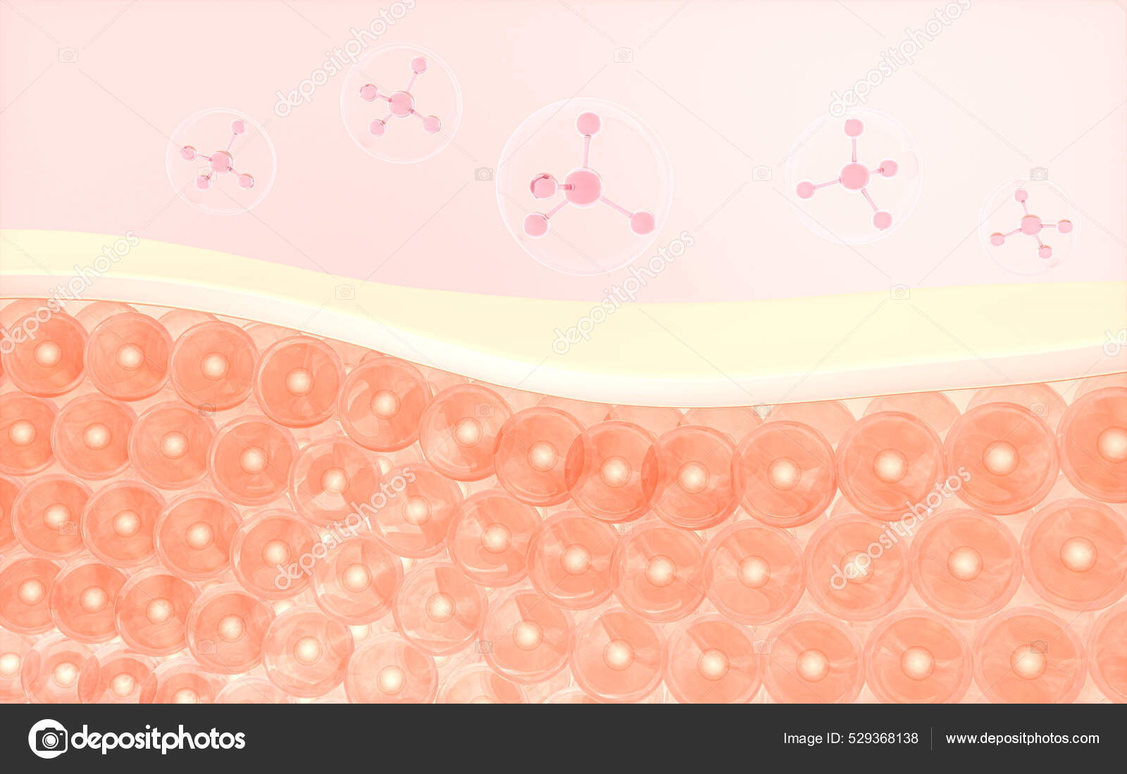 Skin Cells Molecular Structure Rendering Computer Digital Drawing Stock ...