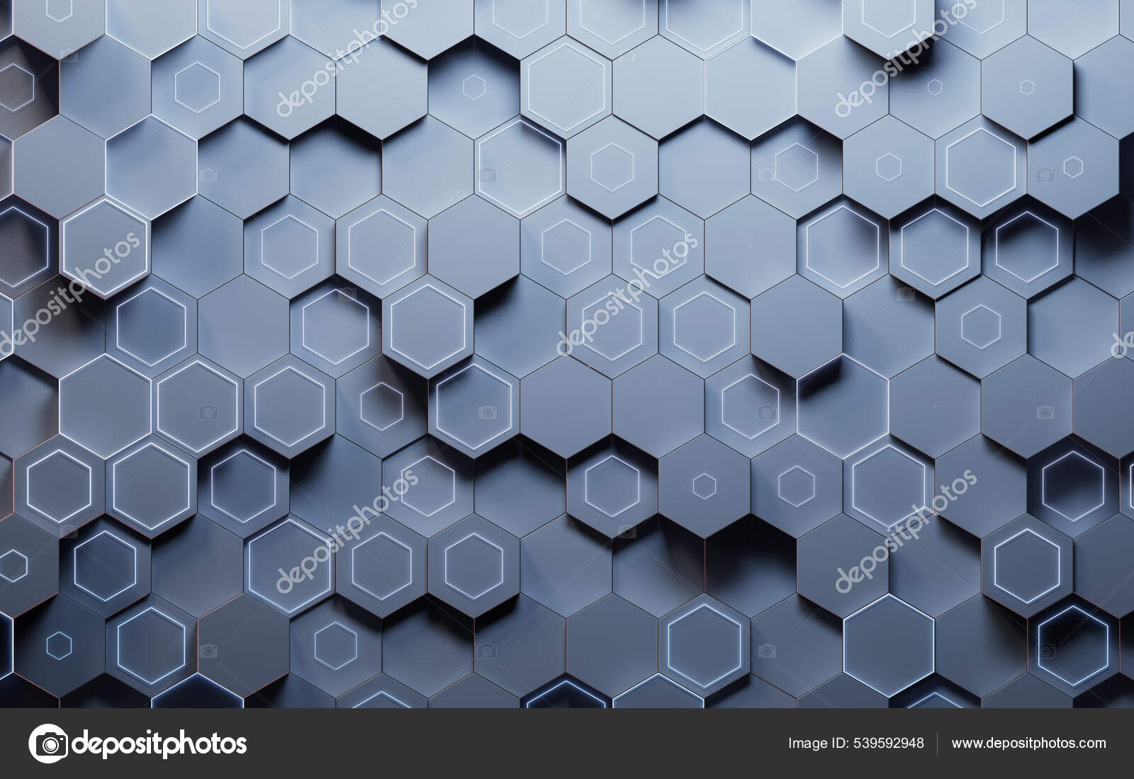 Hexagonal Scientific Technological Materials Rendering Computer Digital ...