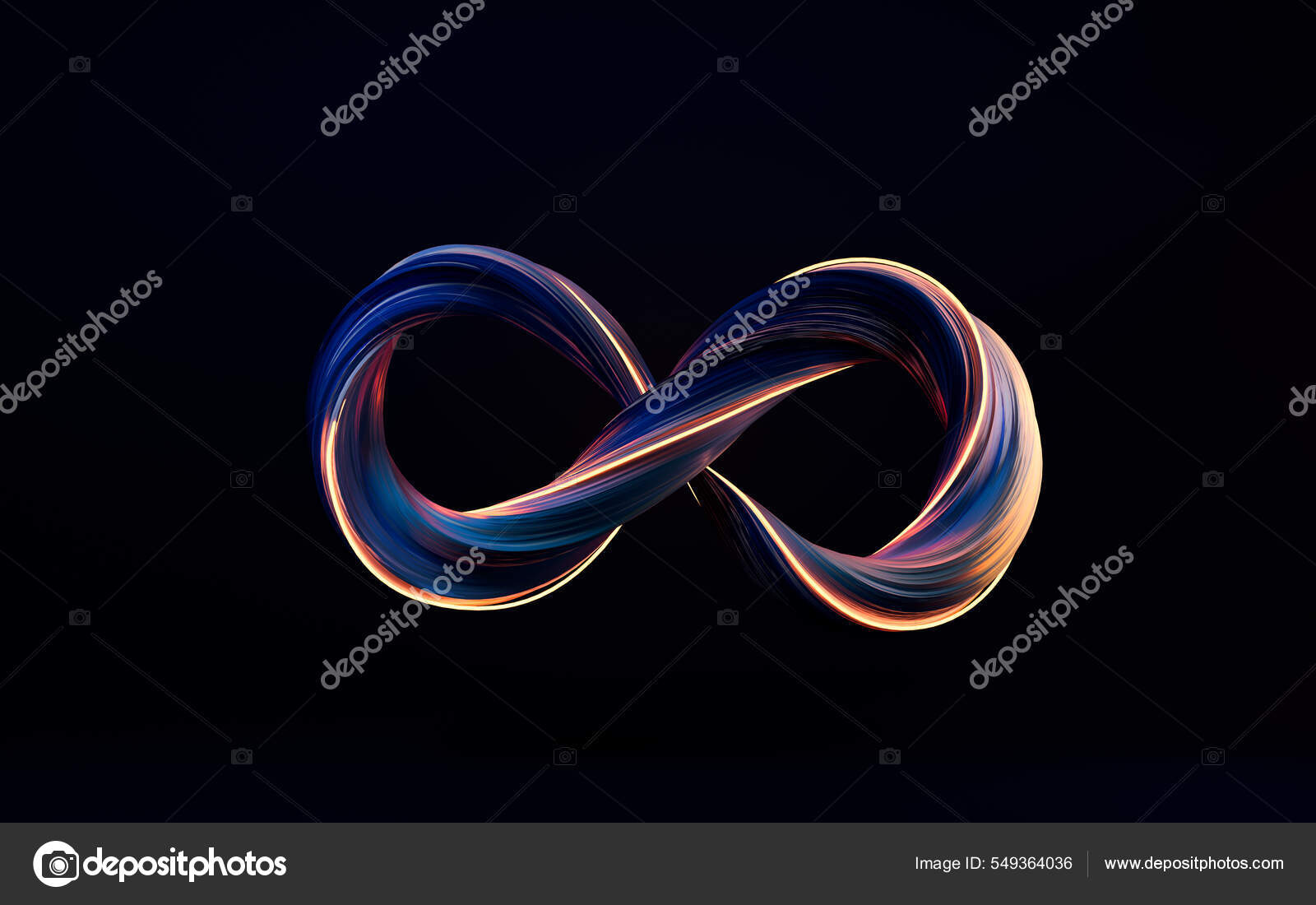 Abstract Curve Line Mobius Belt Rendering Computer Digital Drawing ...