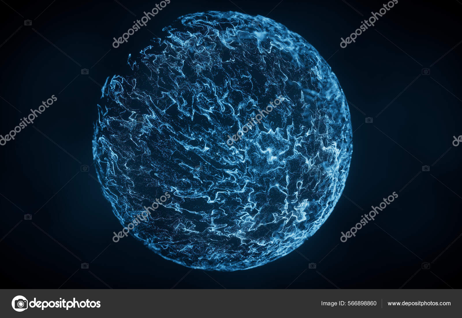Wave Particles Shape Sphere Rendering Computer Digital Drawing Stock ...