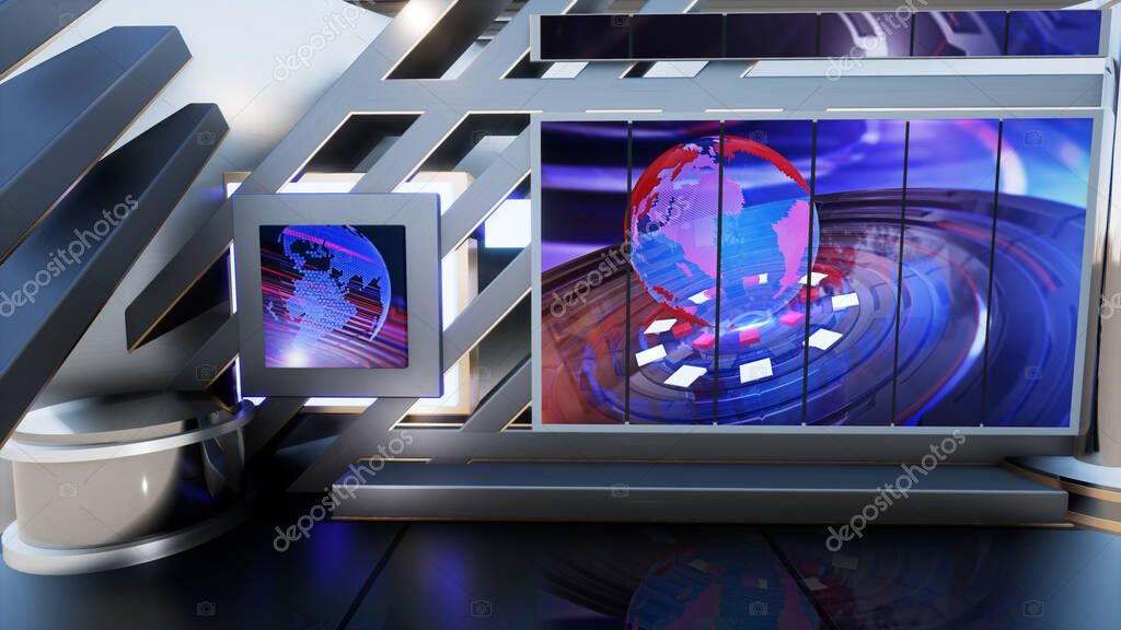 Fondo para programas de televisión .TV en Wall.3D Virtual News Studio ...