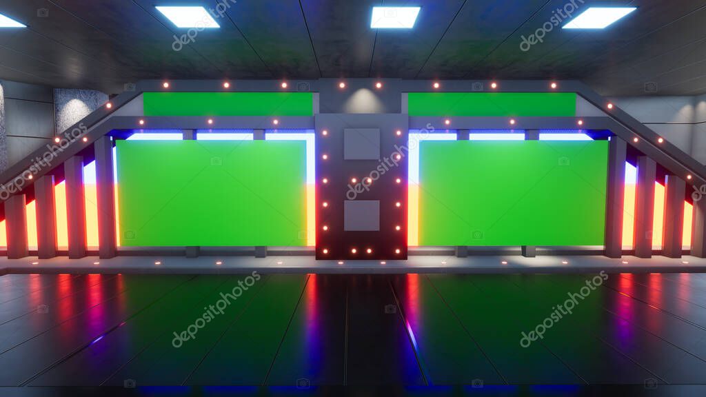 Fondo para programas de televisión .TV en Wall.3D Virtual News Studio ...