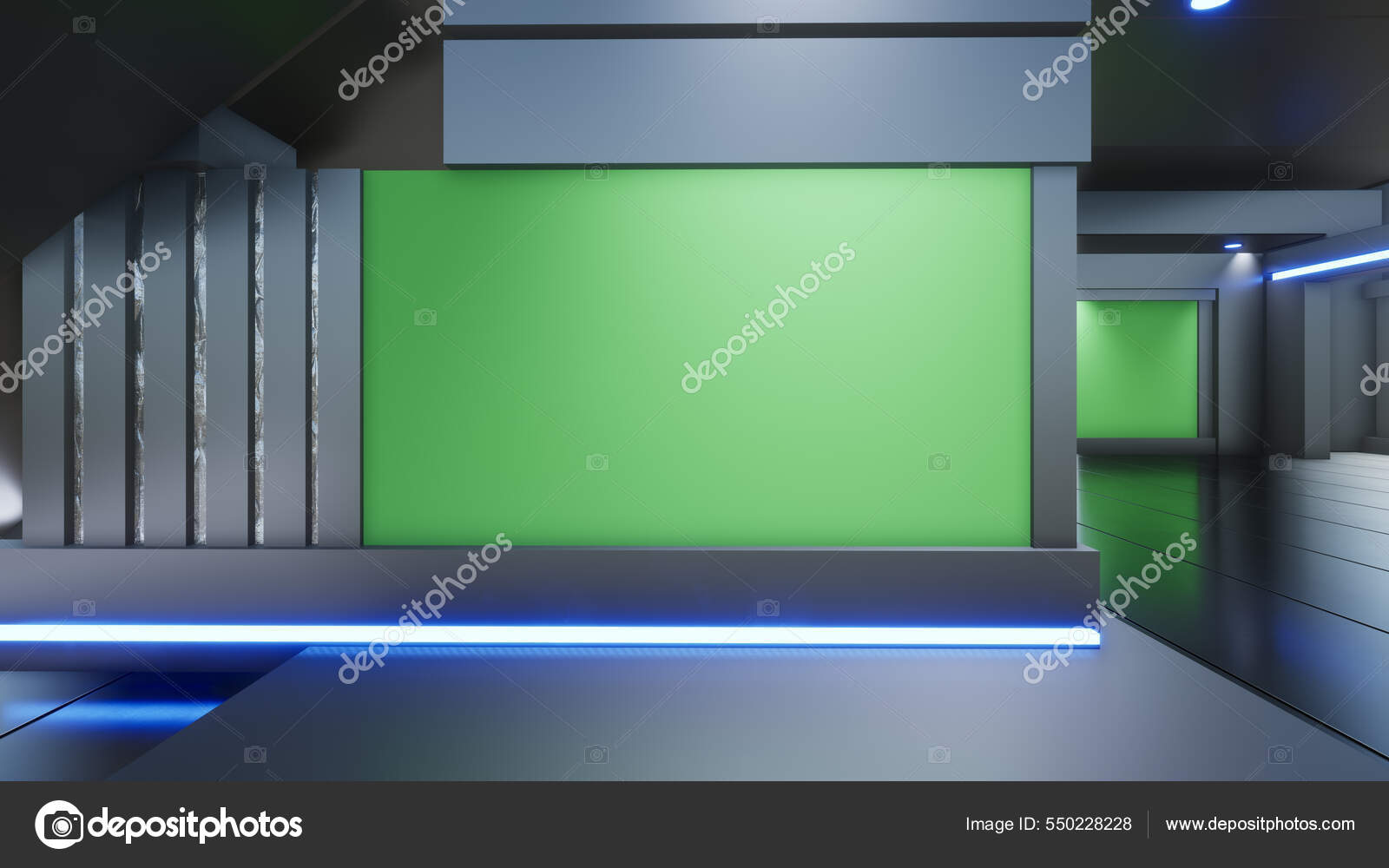 News Studio Backdrop Shows Wall Virtual News Studio Background ...