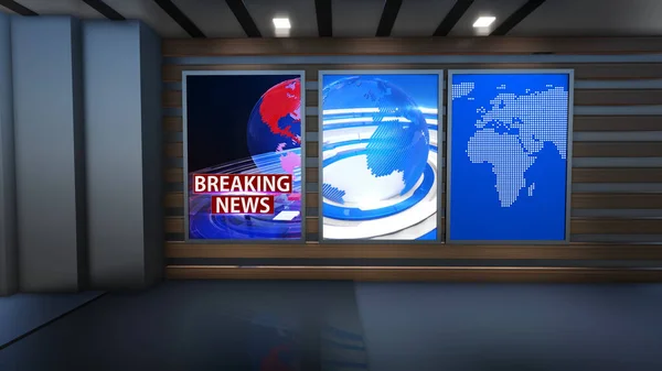 News Studio Backdrop Shows Wall Virtual News Studio Background ...