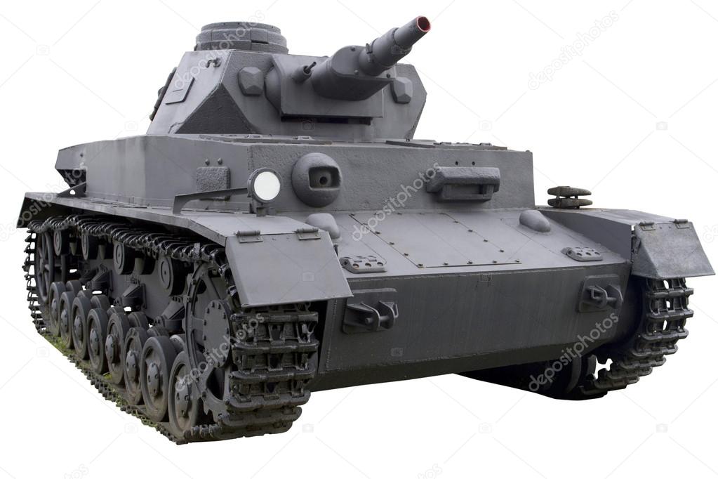 Old gray medium tank — Stock Photo © Umlaut #29979365