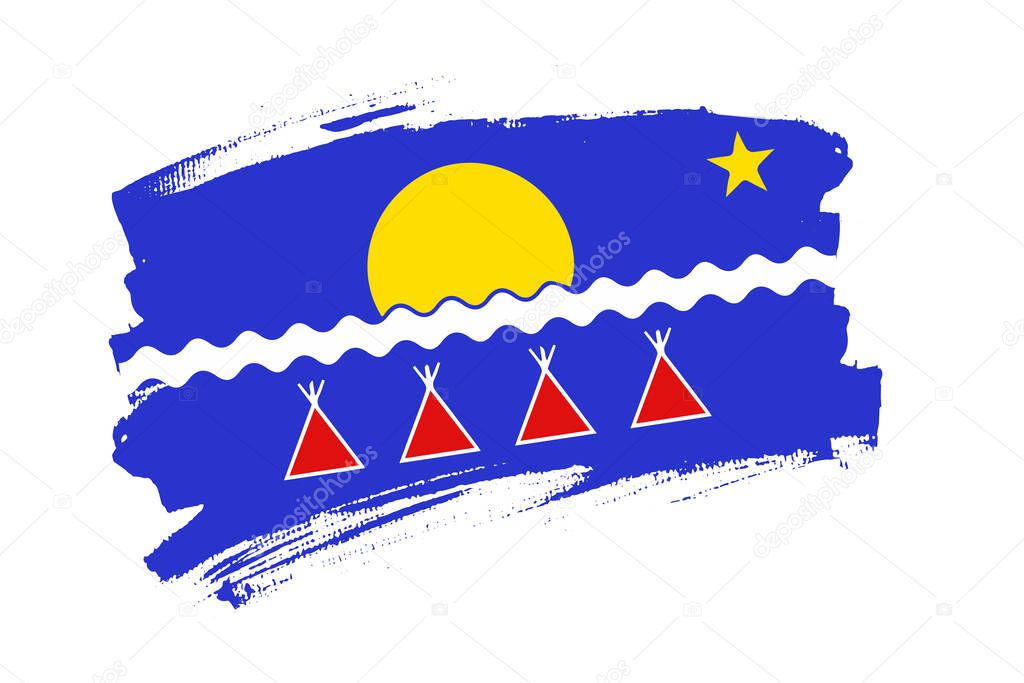 Bandera de la Nación Tlicho, Canadá. El concepto de pincel Dogrib banner. Vector horizontal ...