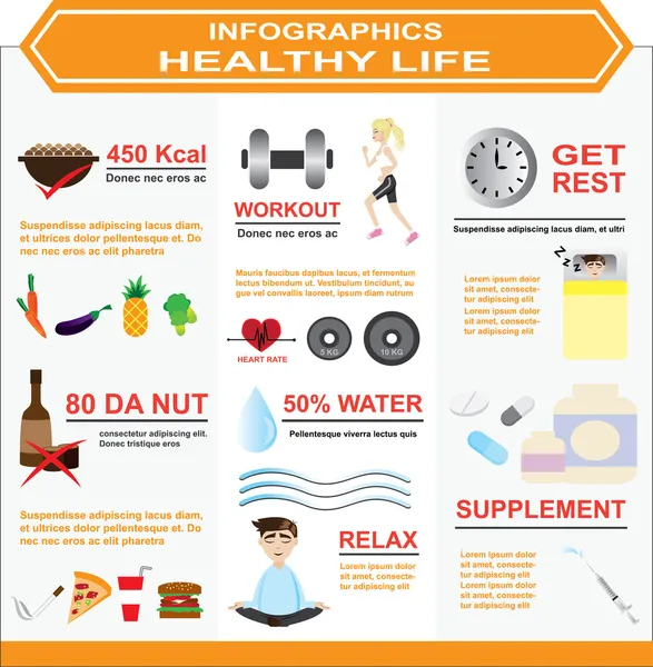 Rules of healthy lifestyle — Stock Vector © tastyvector #73907145