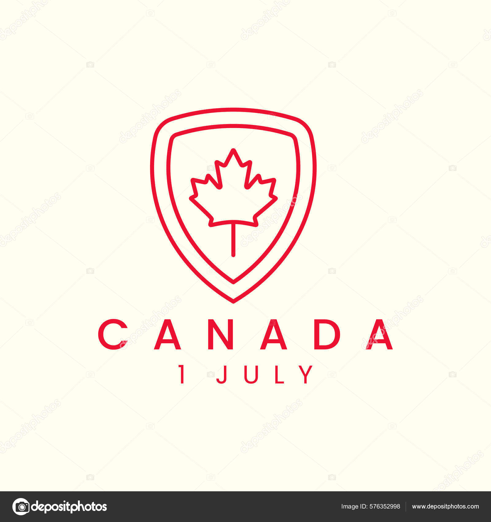 Canada Line Art Emblem Style Logo Icon Template Design Vector Stock ...