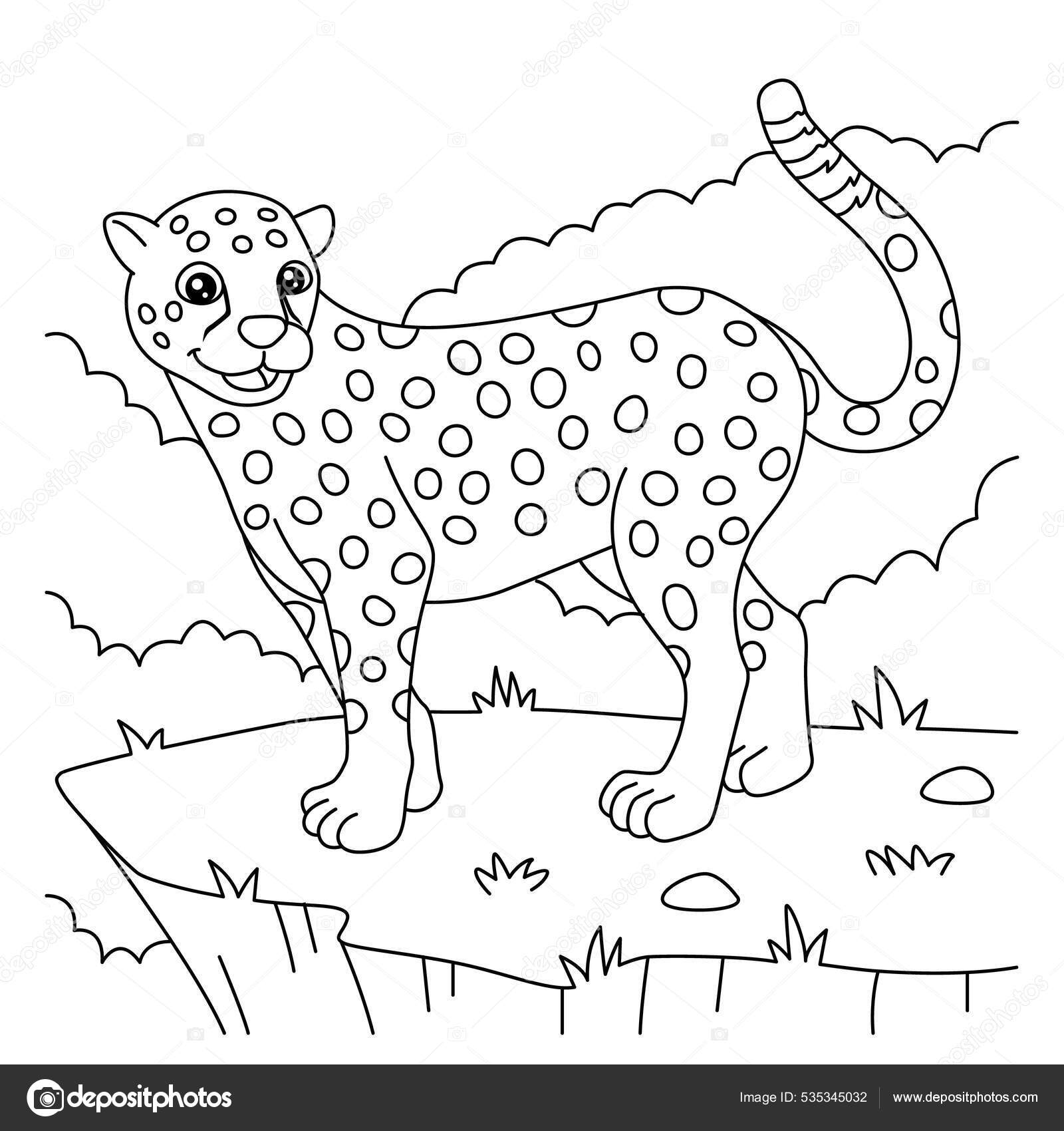 Coloriage guépard pour enfants Vecteur par ©abbydesign 535345032