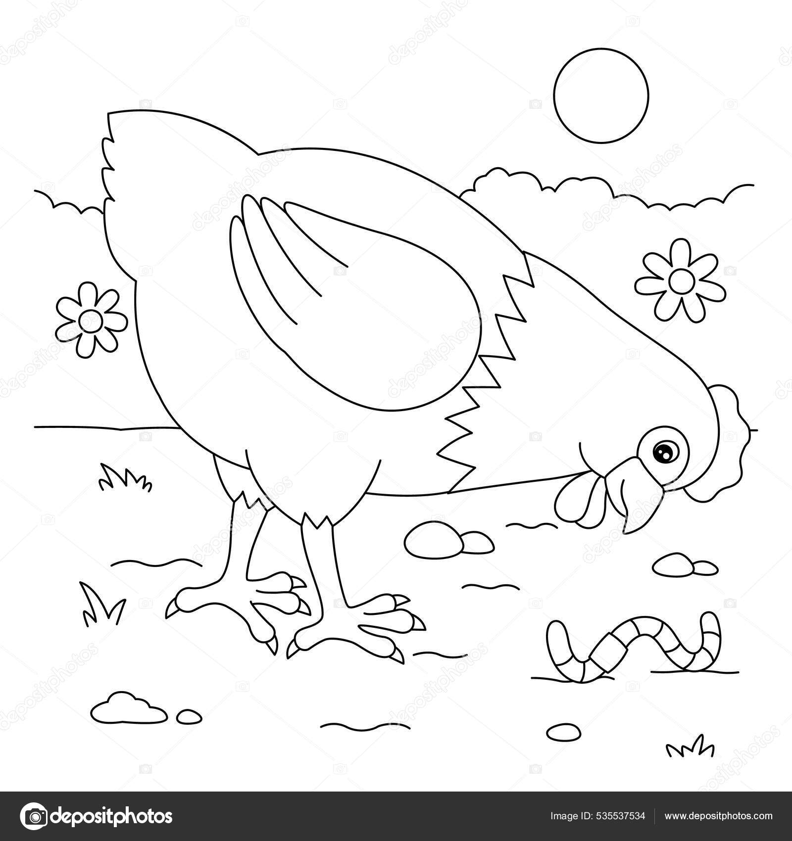 Vettoriale stockPagina da colorare di pollo per bambini di ©abbydesign ...