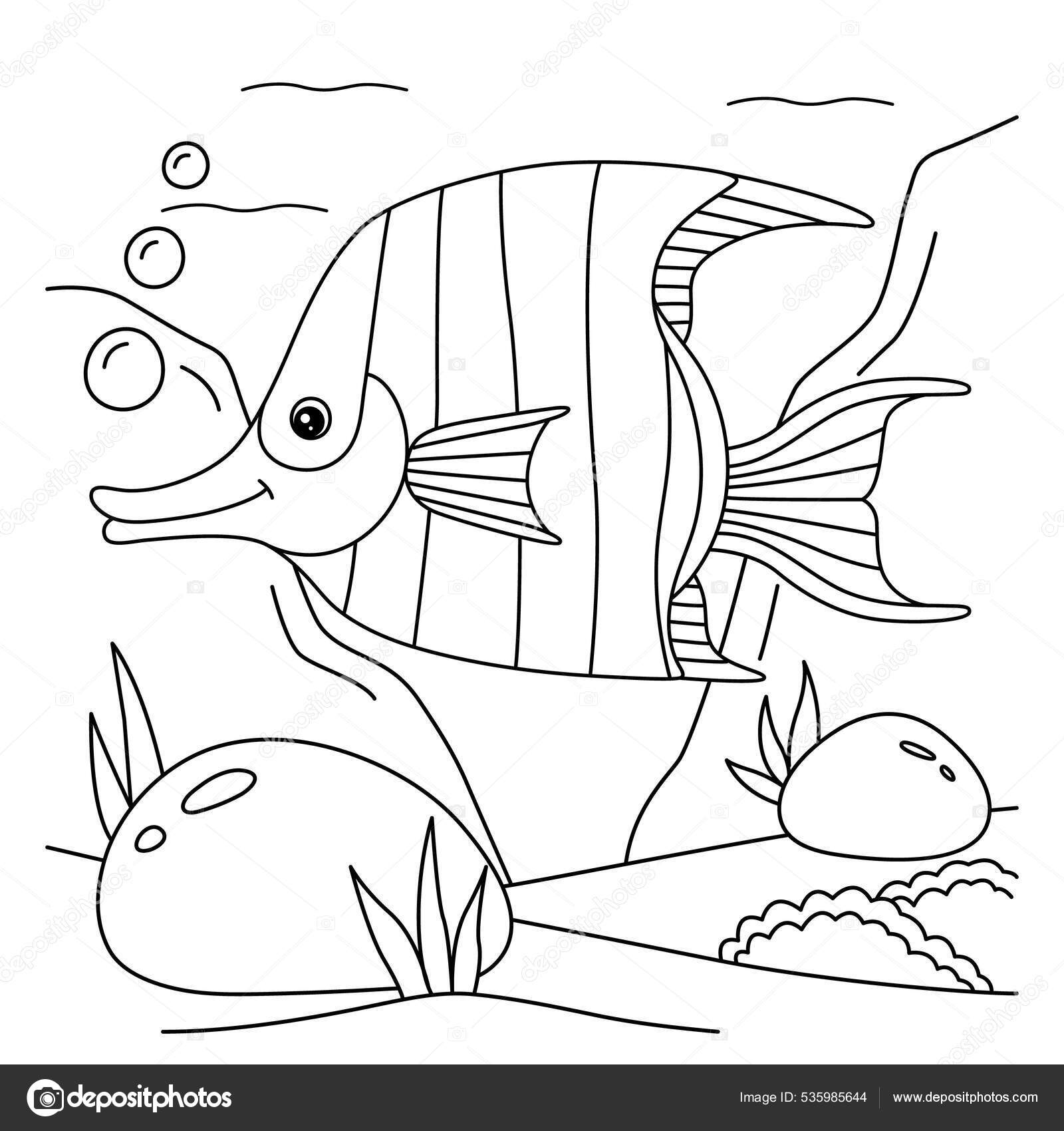 Angelfish Coloring Page for Kids Stock Illustration by ©abbydesign ...