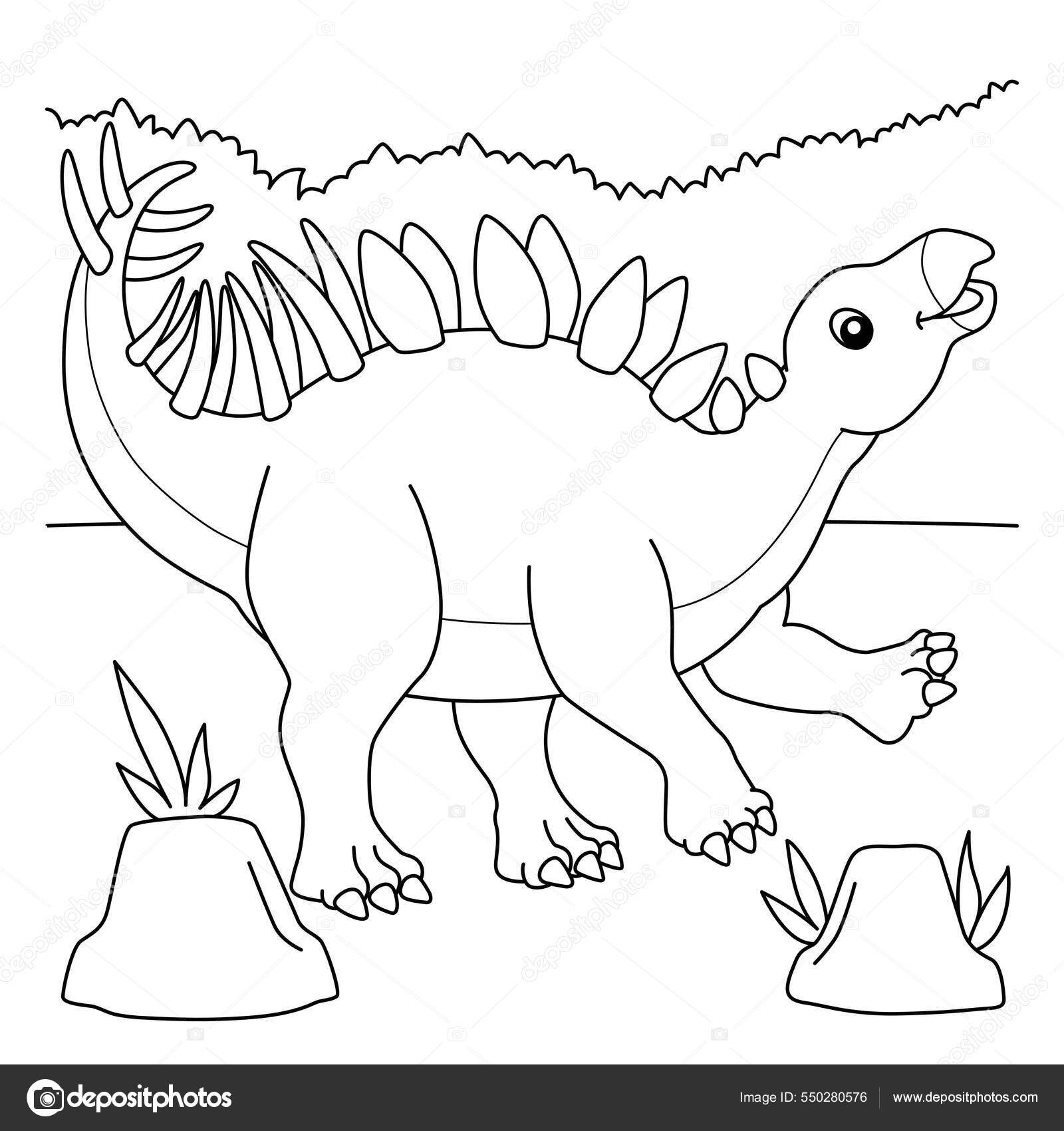 Kentrosaurus Farvelægning Side for børn Stockvektor af ©abbydesign ...