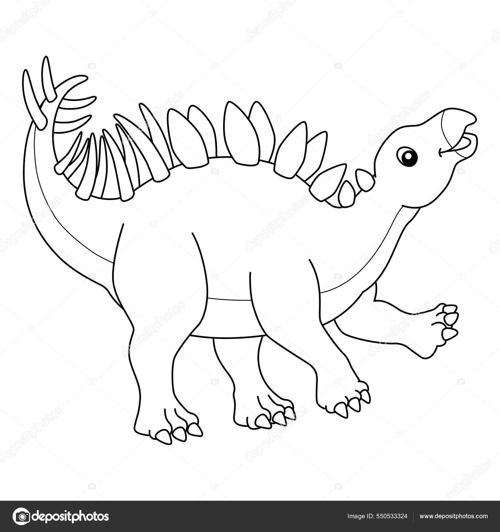 Kentrosaurus Página aislada para colorear para niños Vector de stock ...