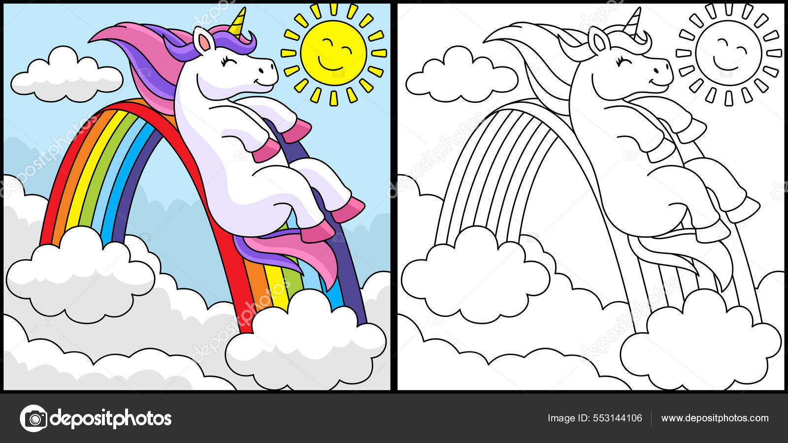 Dibujos Para Colorear De Unicornios Y Arcoiris Cartoon Einhorn Mit