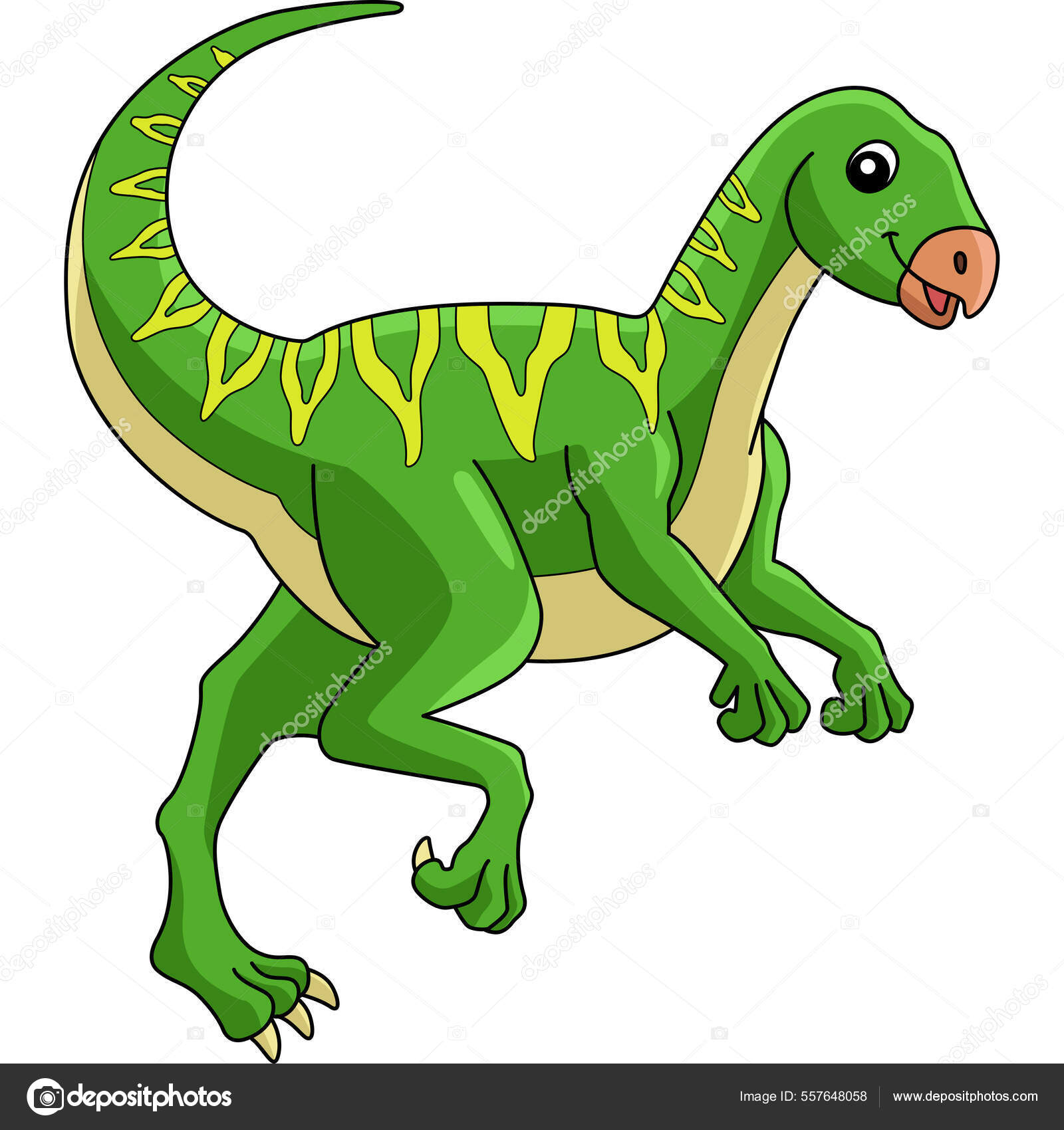 Qantassaurus Dinosaur Cartoon Colored Clipart 스톡 벡터 - ©abbydesign 557648058