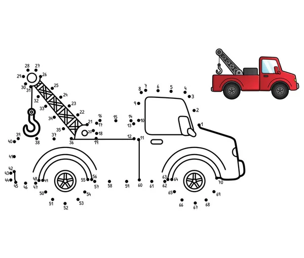 Dot til Dot brand lastbil isoleret farvelægning side Stock-vektor af ...