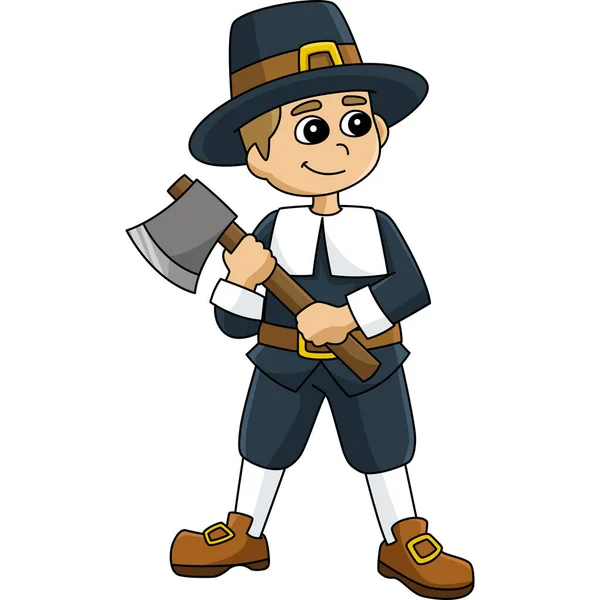 Cute Boy Pilgrim Clipart