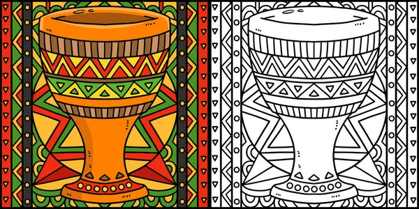 African Drum Coloring Page