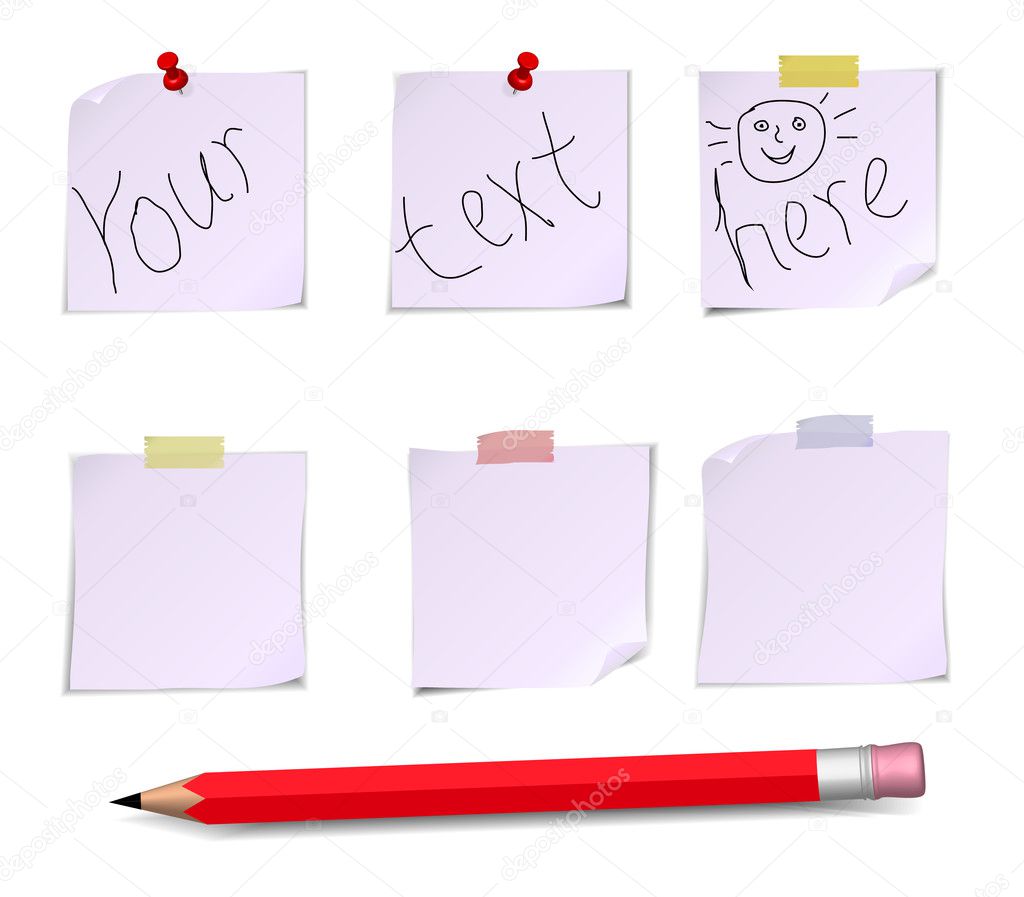Adhesive Notes with pin, scotch and pensil — Stock Photo © robuart ...