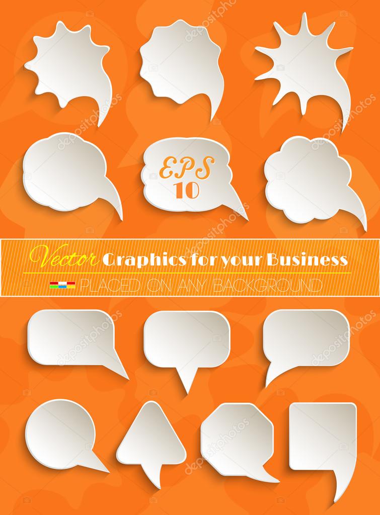 Abstract Vector White Speech Bubbles Set Stock Vector Image by ©robuart #36163599