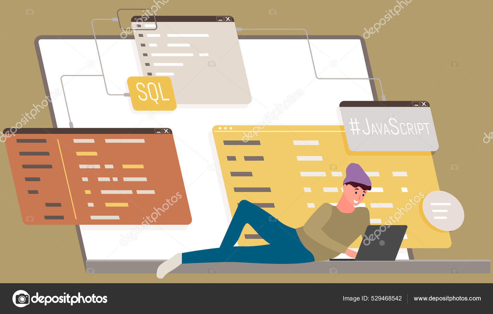 Programador de hombre joven codificación y corregir errores en el proyecto, sentado cerca de la ...