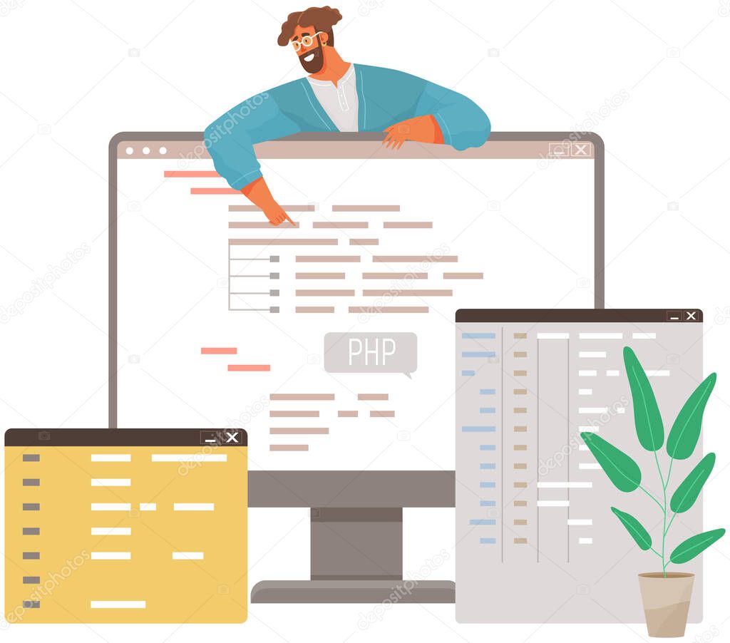 Programador de ingeniería y codificación. Conjunto de programadores que trabajan en el ...