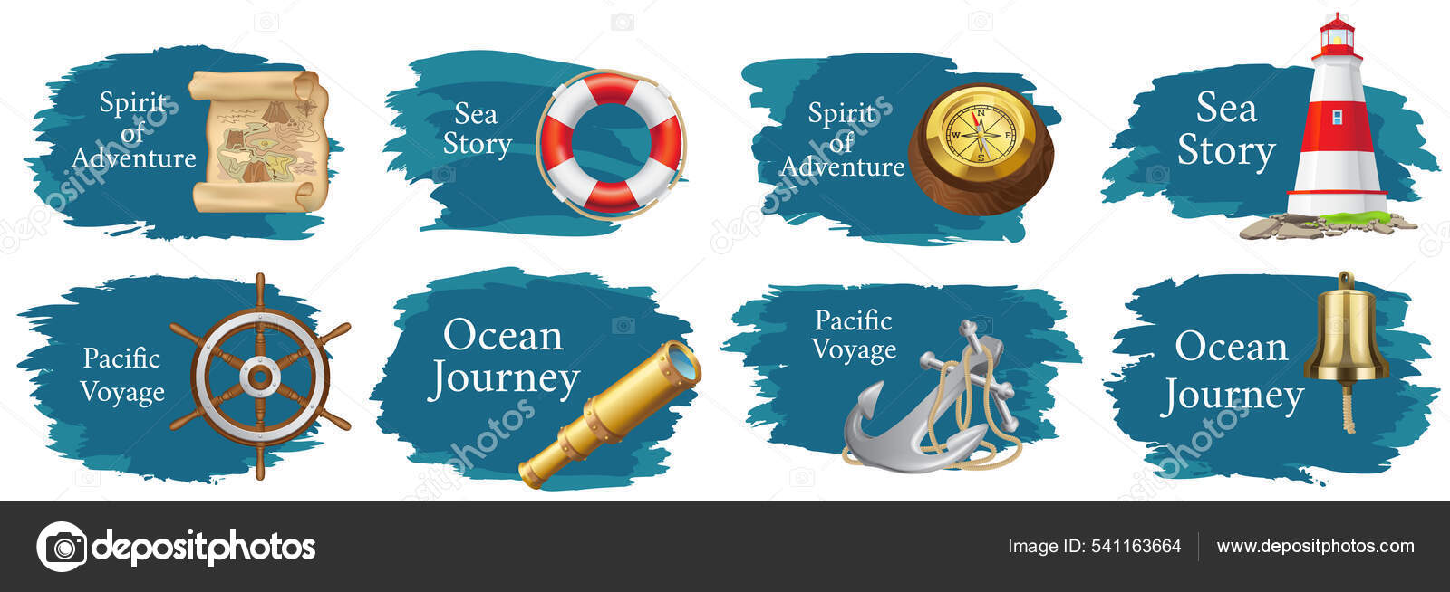 Exciting sea adventures and travel posters set. Marine cruise and sea ...