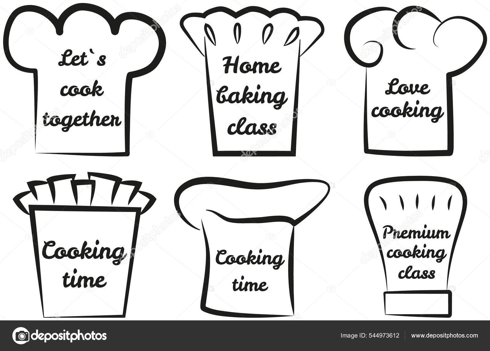 Conjunto de diseño del logo del chef con concepto moderno. Escritos a ...