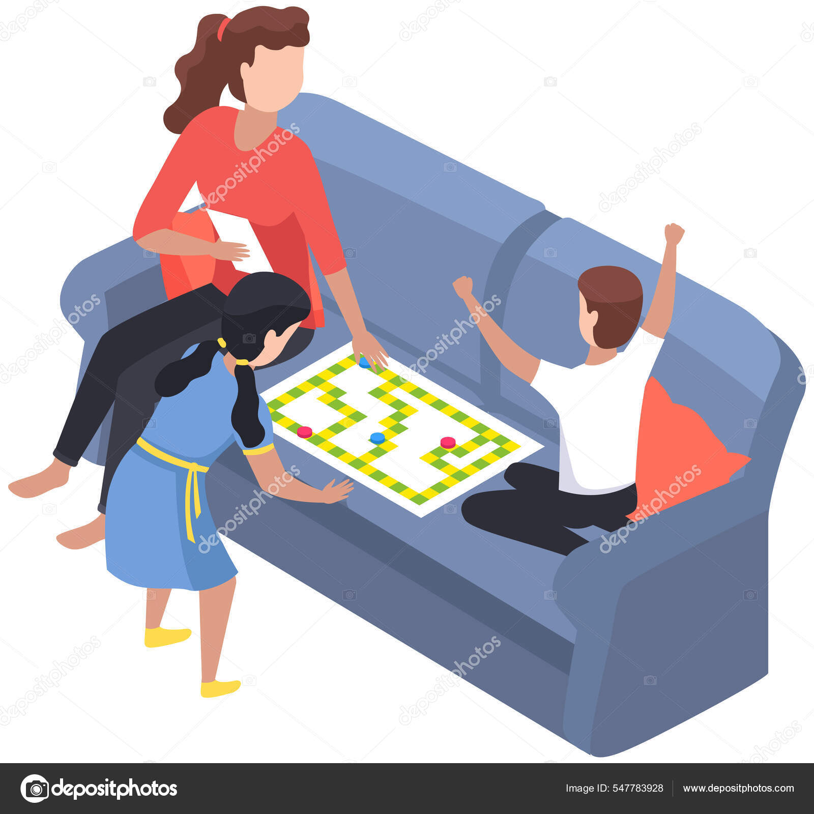 Kids Playing Board Games Clipart