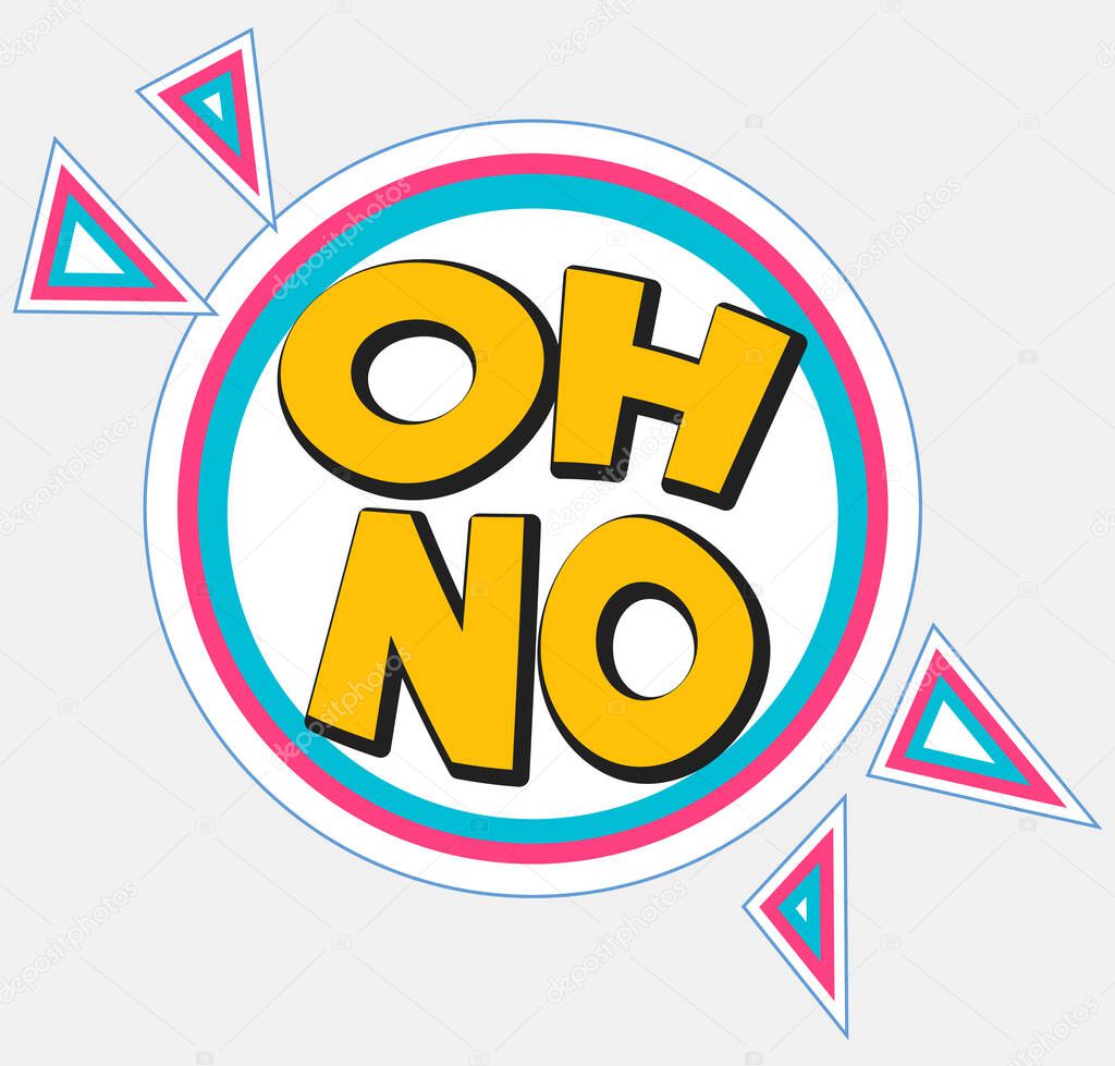 Oh no icono, elemento de diseño para pegatinas, carteles, emblemas. Exclamación del icono de la ...