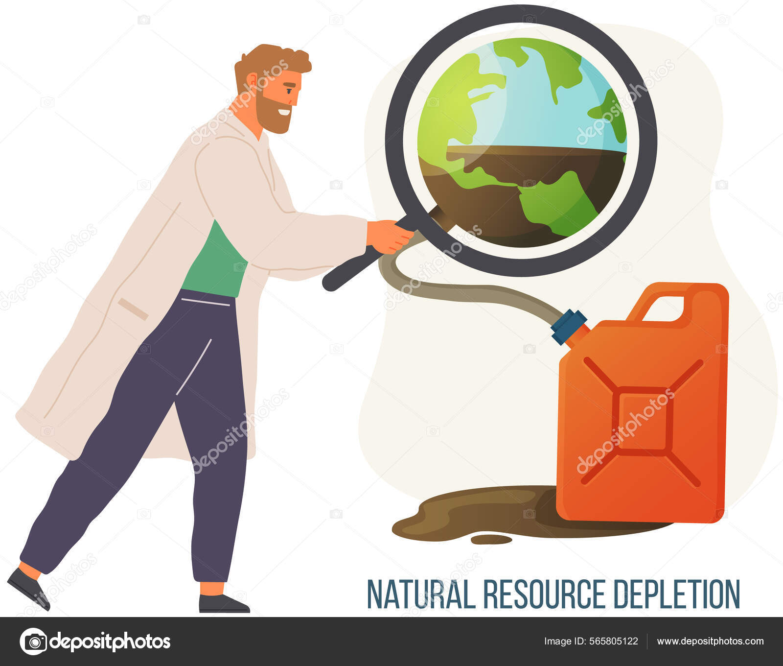 Image vectorielle Depletion of planet, irrational use of natural ...