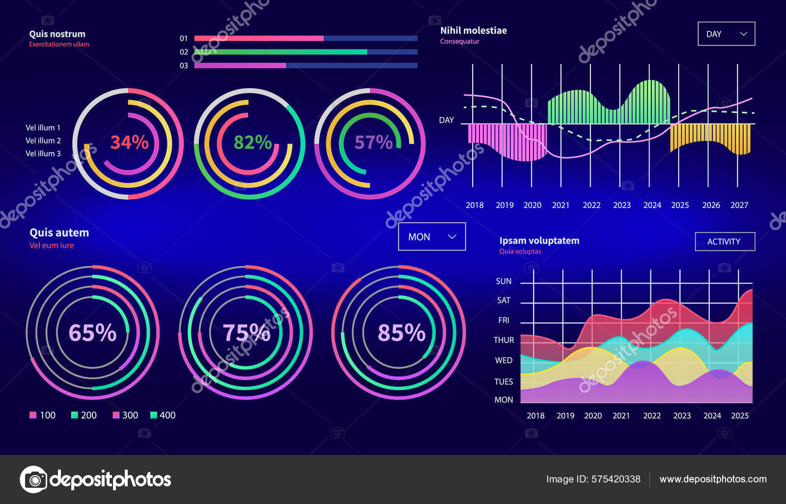 Plantilla Vector Gráfico Infográfico Diseño Gráfico Curva Estadística ...