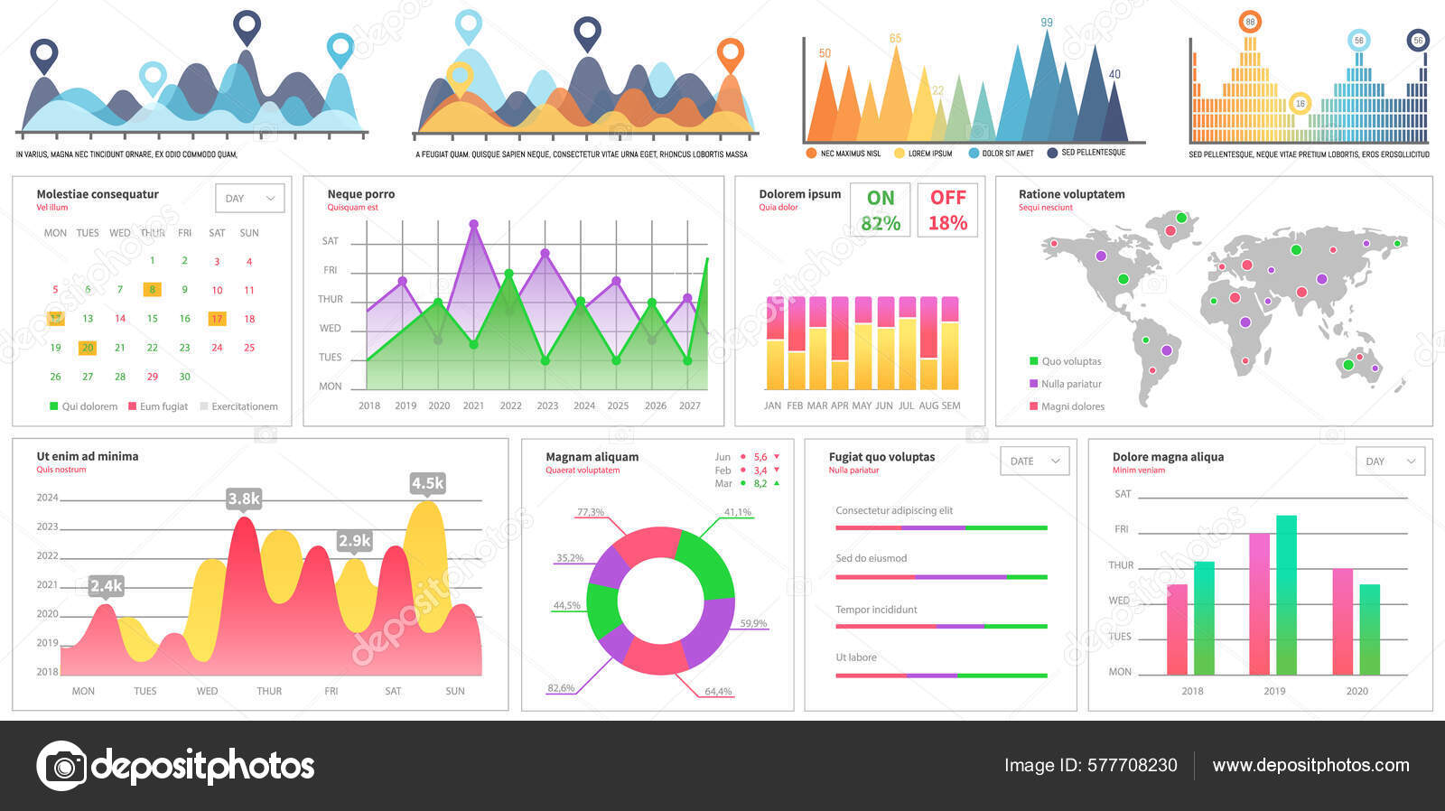 Infographic Chart Vector Template Annual Statistics Curve Graph Design ...