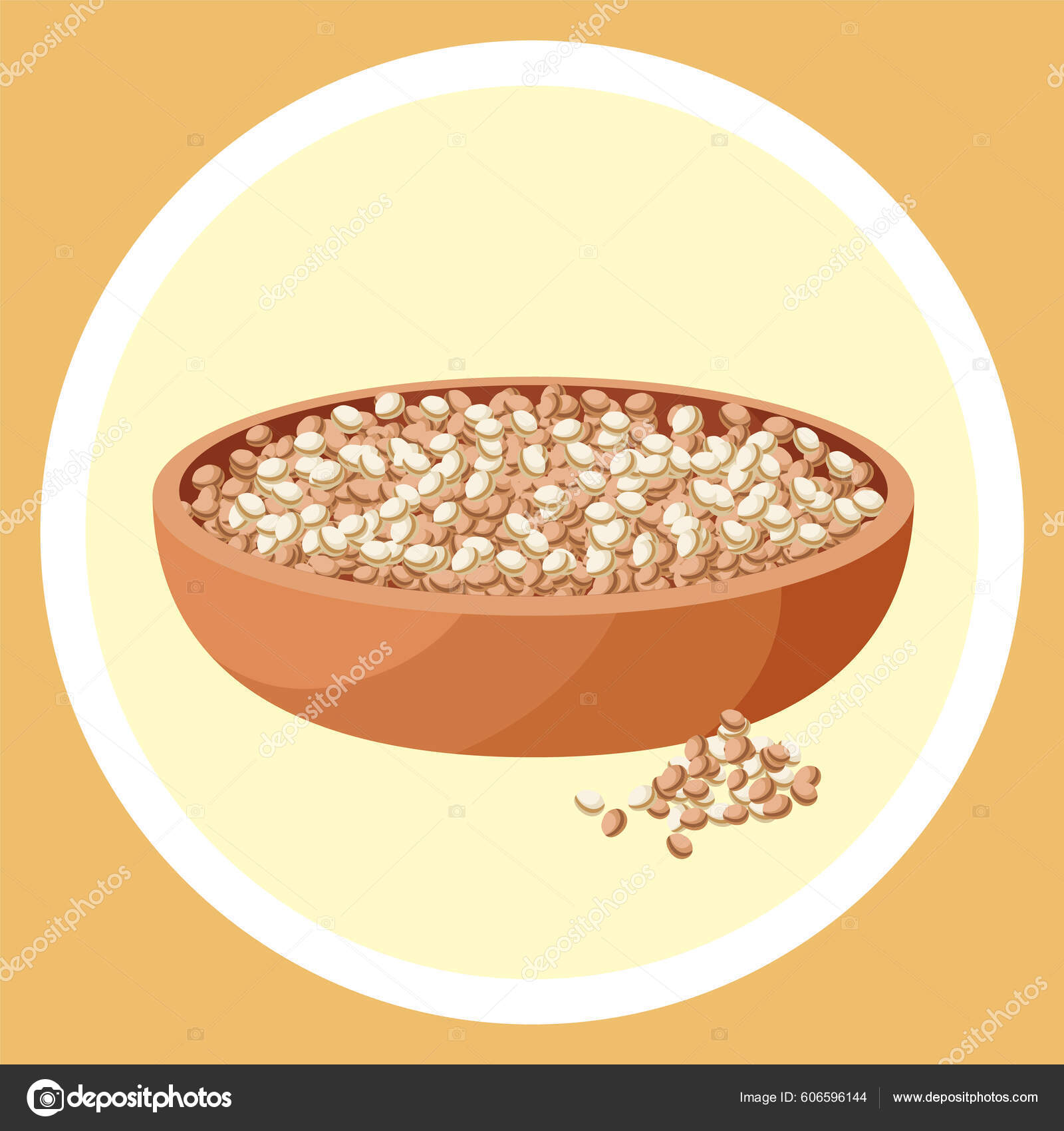 Quinoa Vegan Protein Food Pile Mixed Raw Quinoa Grain Bowl Stock Vector ...