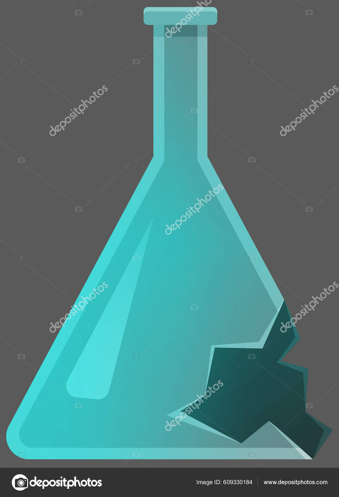 Сломанный Лабораторный Стакан Реагентом Тема Химии Медицины Понятие ...