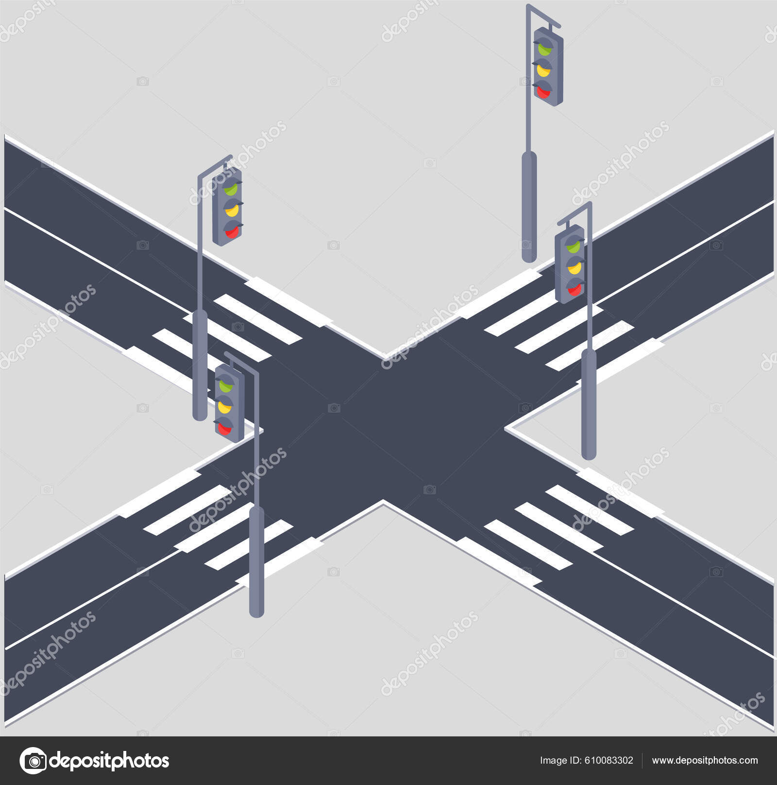 Road Streetlight Traffic Signs Crossing Highway Town Crossroad Street ...