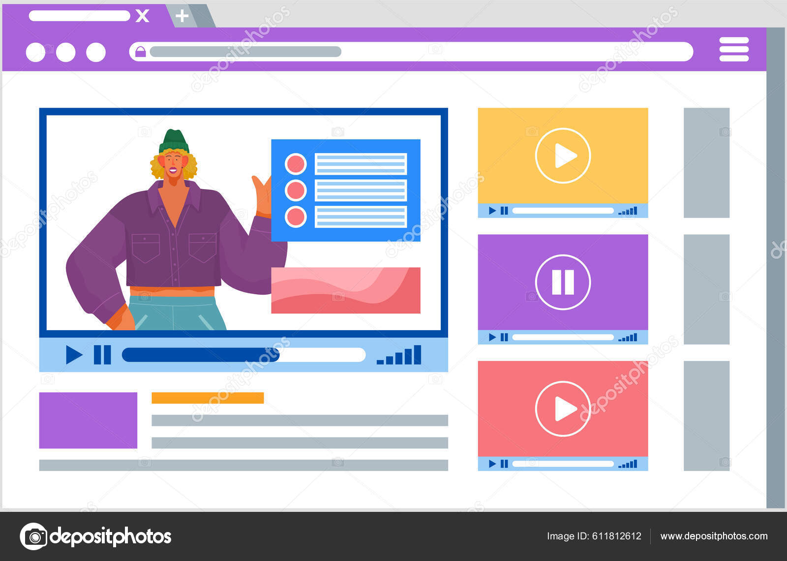 Plantilla Marco Vídeo Diseño Del Reproductor Vídeo Youtube Una Maqueta ...