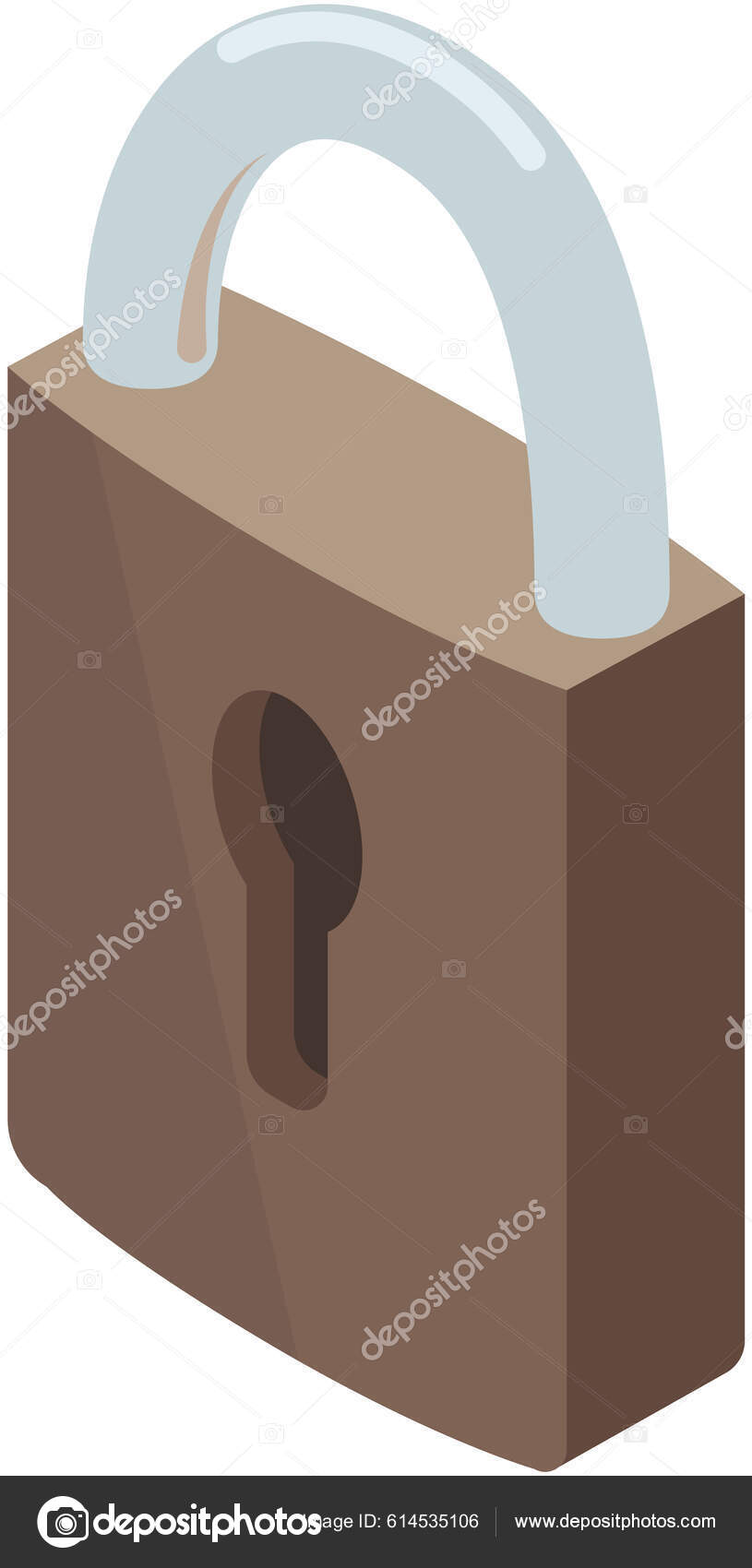 Lock Keyhole Isolated Vector Illustration Concept Protection Security ...