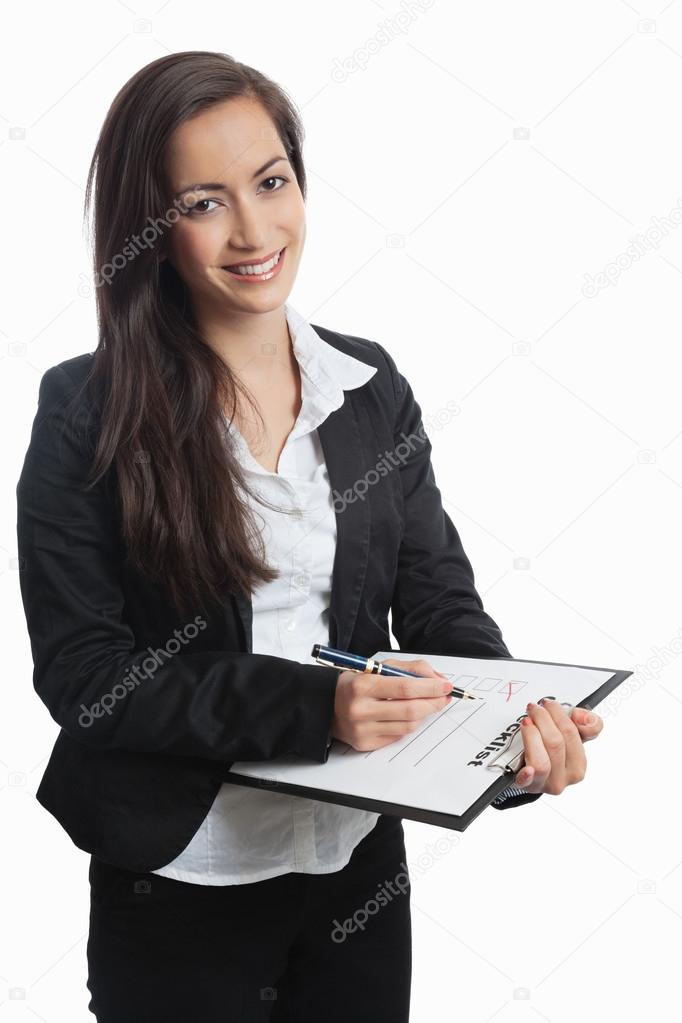 Asian Businesswoman with checklist vertical — Stock Photo © fabian19 ...
