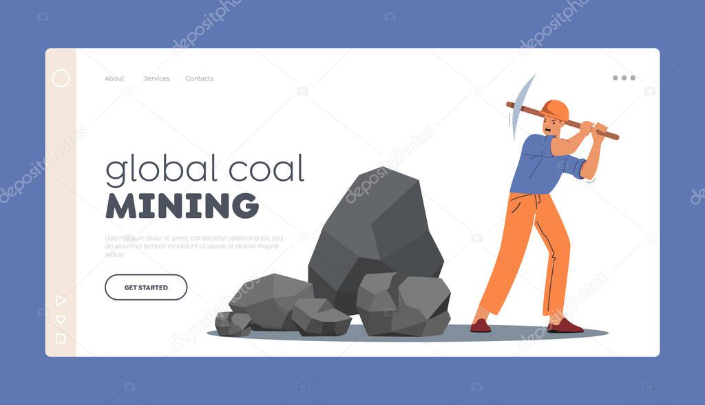 Exploración de minerales, Plantilla de página de aterrizaje de la industria minera del carbón ...