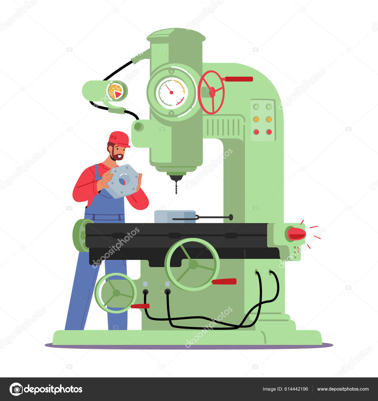 Máquina Fábrica Trabajador Fabricación Proceso Producción Carácter ...