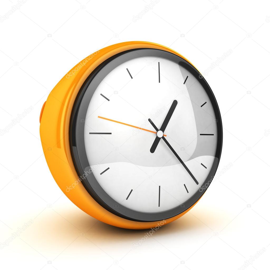 Reloj amarillo 3D blanco aislado: fotografía de stock © zydesign ...